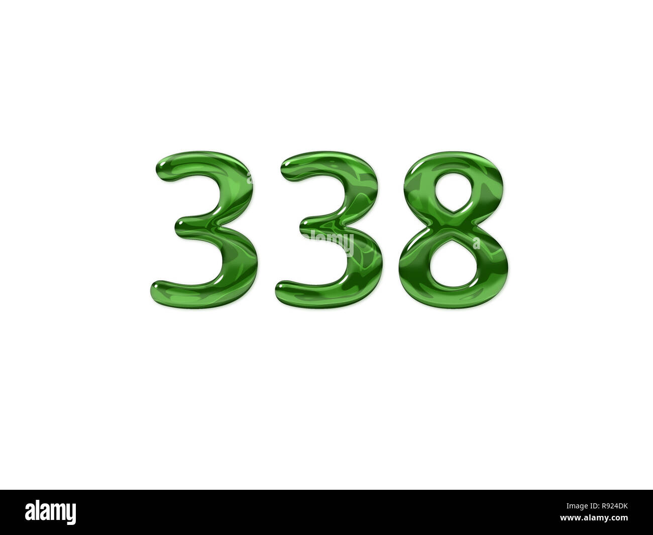Green Number 338 isolated white background Stock Photo - Alamy