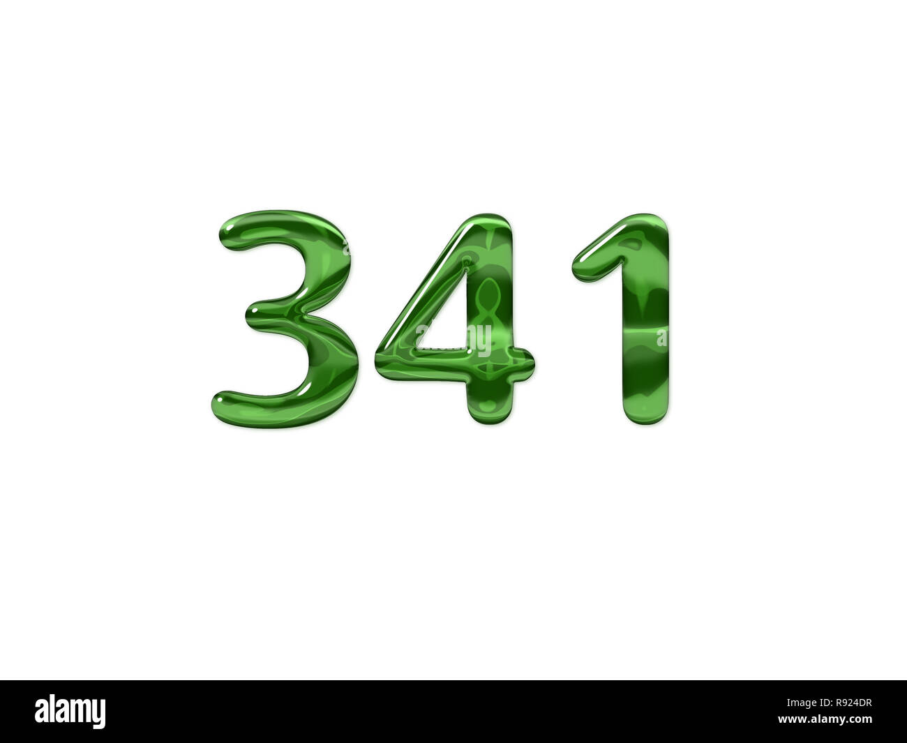 Green Number 341 isolated white background Stock Photo - Alamy