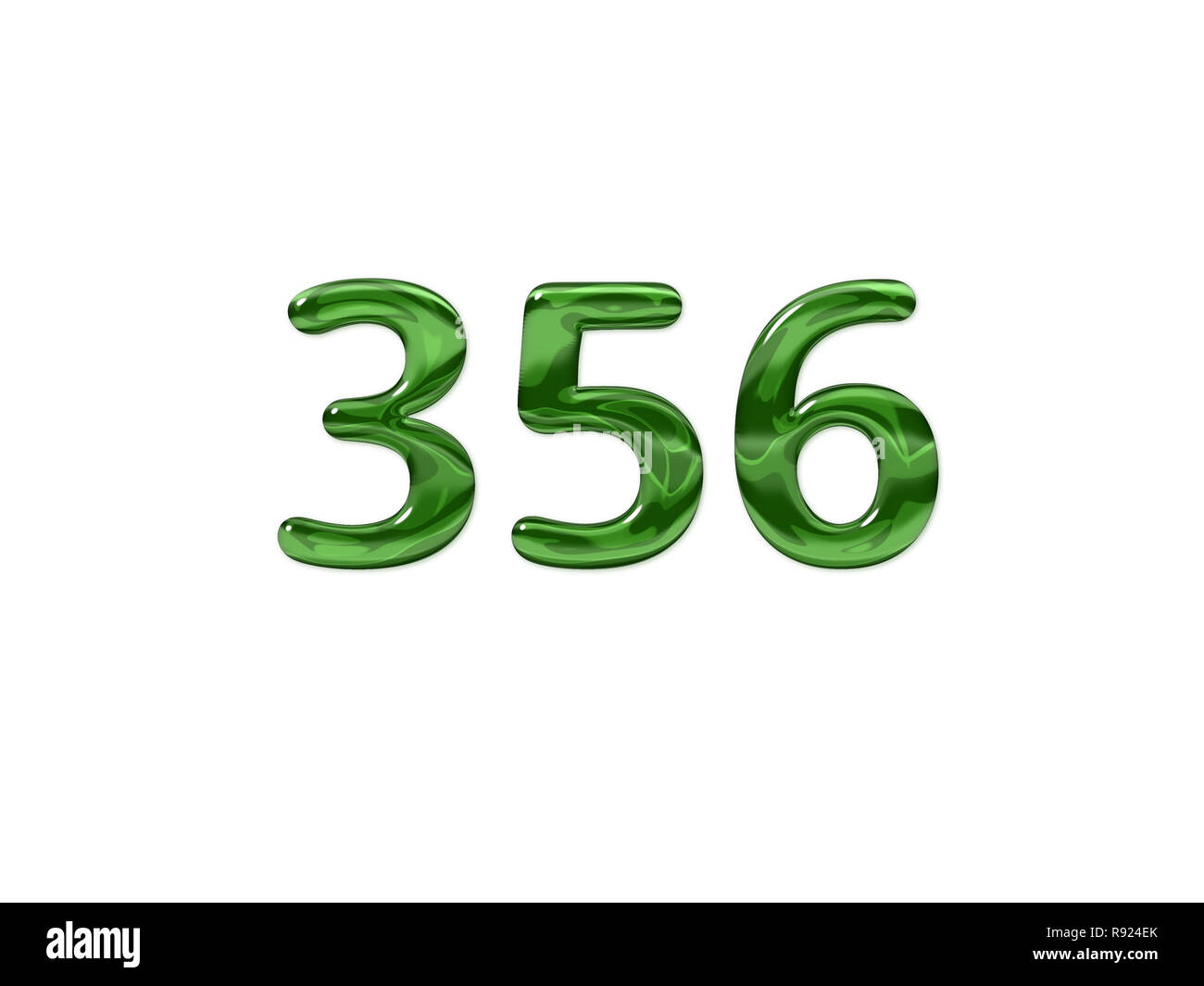 Green Number 356 isolated white background Stock Photo - Alamy