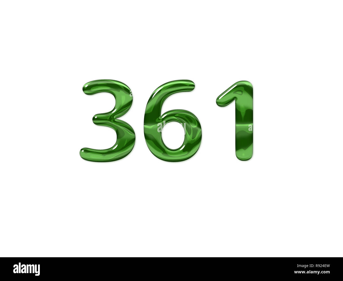 Green Number 361 isolated white background Stock Photo - Alamy