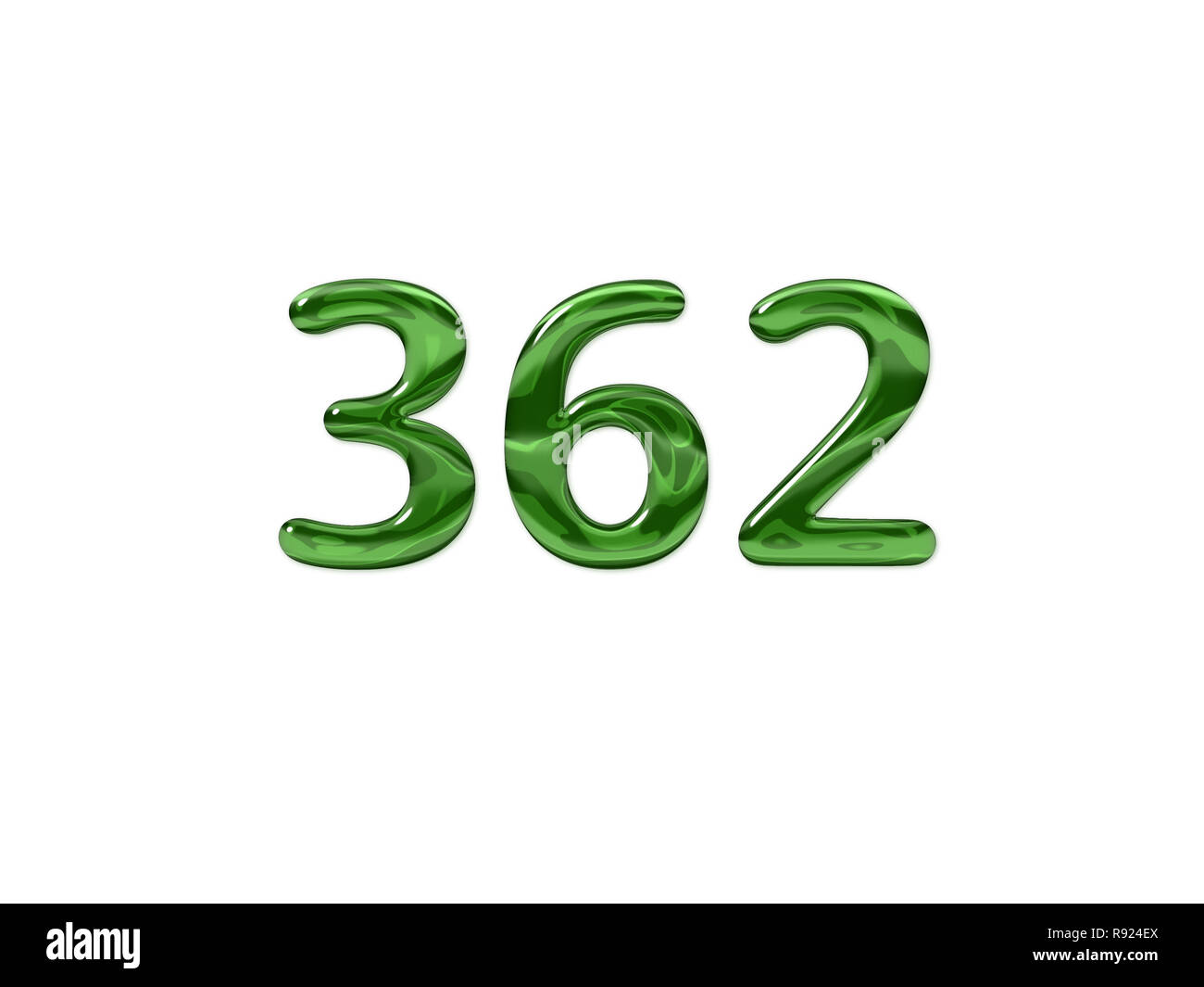 Green Number 362 isolated white background Stock Photo - Alamy
