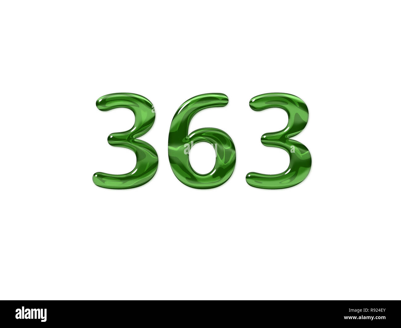 Green Number 363 isolated white background Stock Photo - Alamy