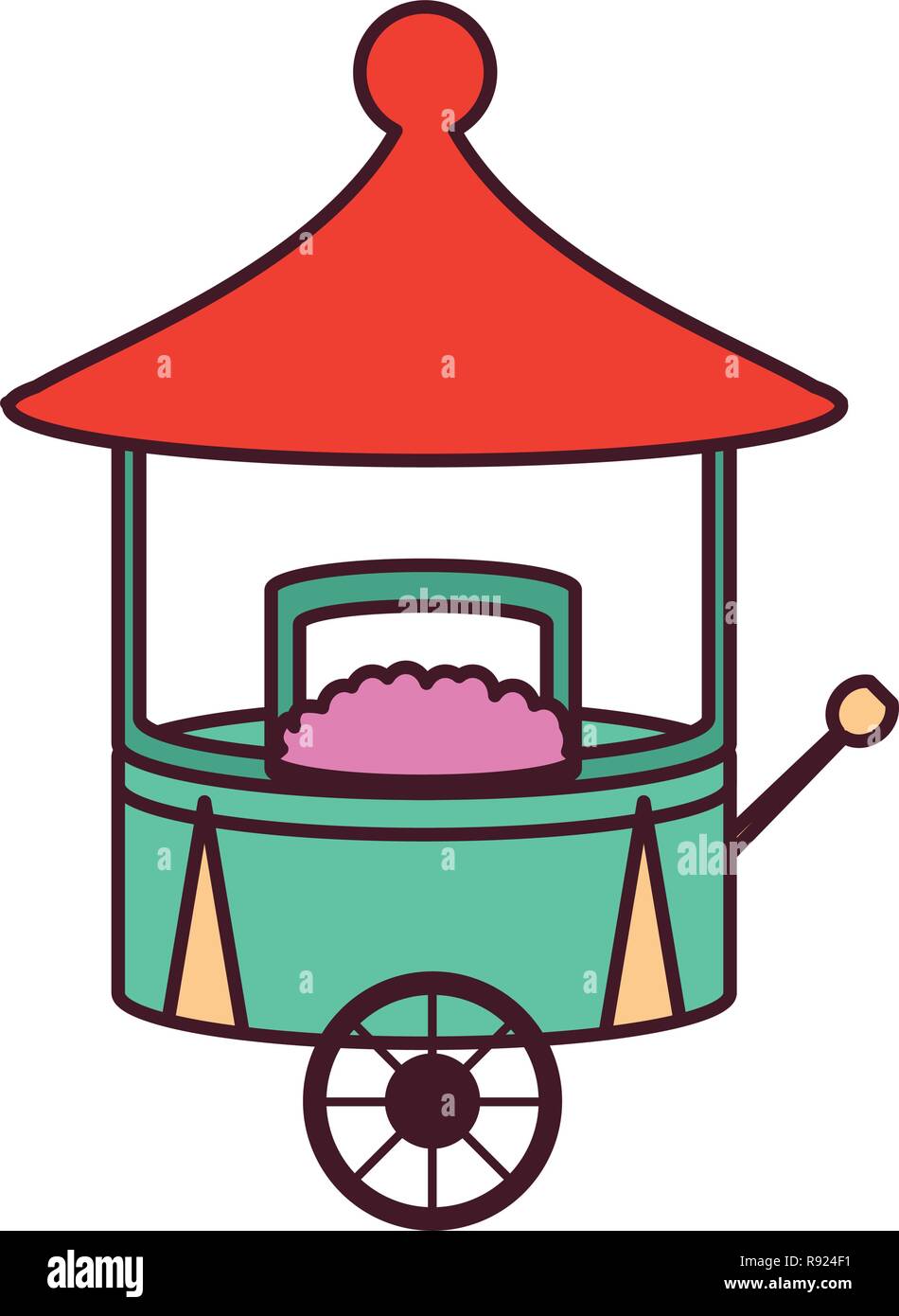 cotton candy circus cart isolated icon vector illustration design Stock ...