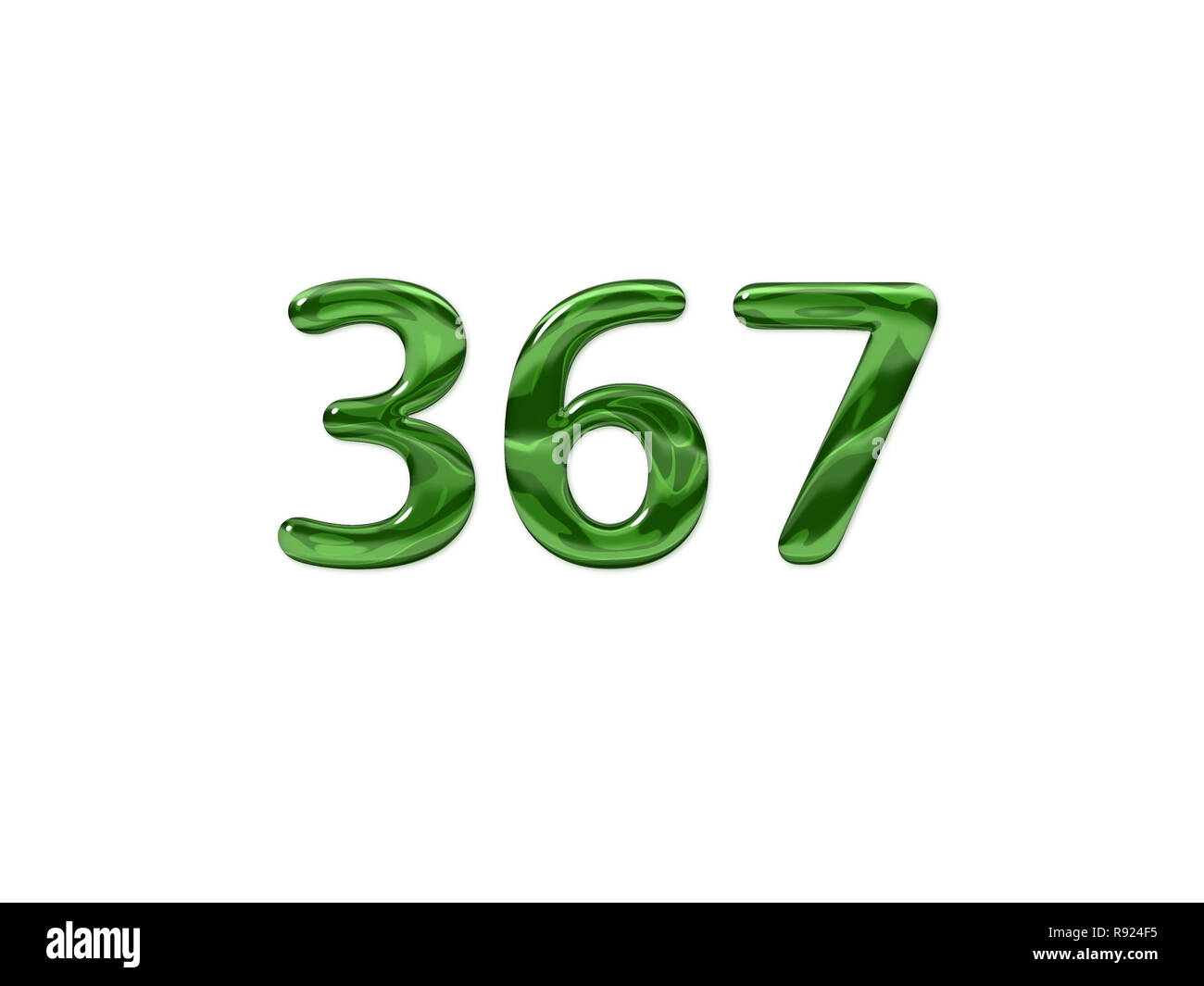 Green Number 367 isolated white background Stock Photo - Alamy