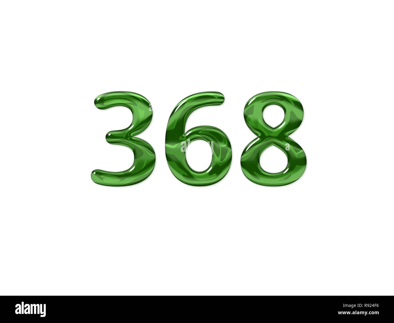 Green Number 368 isolated white background Stock Photo - Alamy