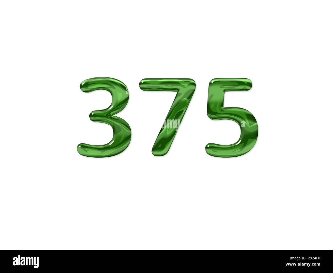 Green Number 375 isolated white background Stock Photo - Alamy