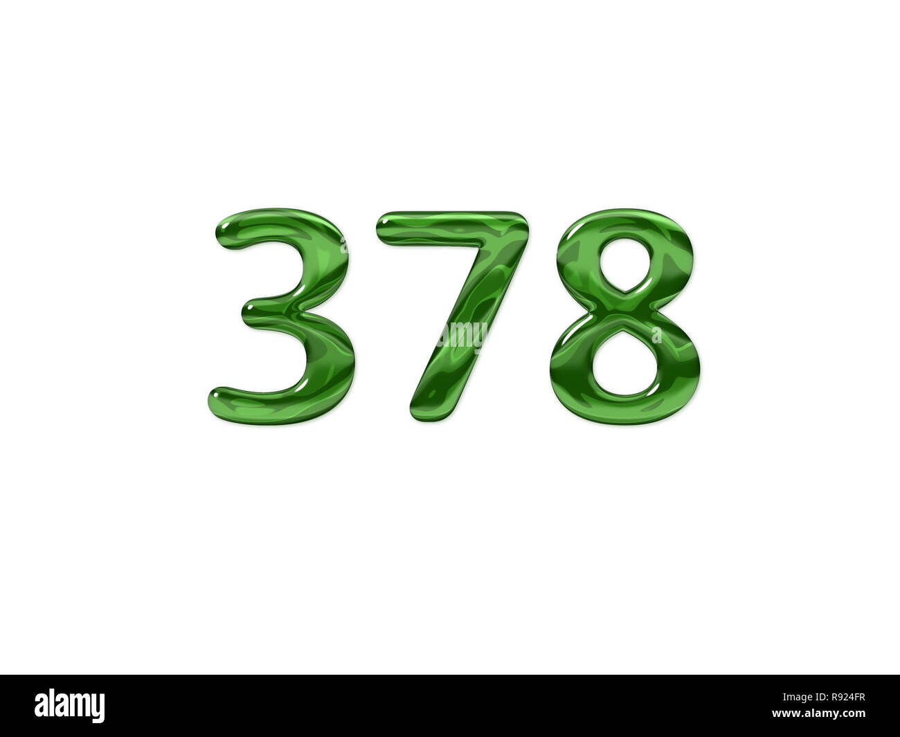 Green Number 378 isolated white background Stock Photo - Alamy