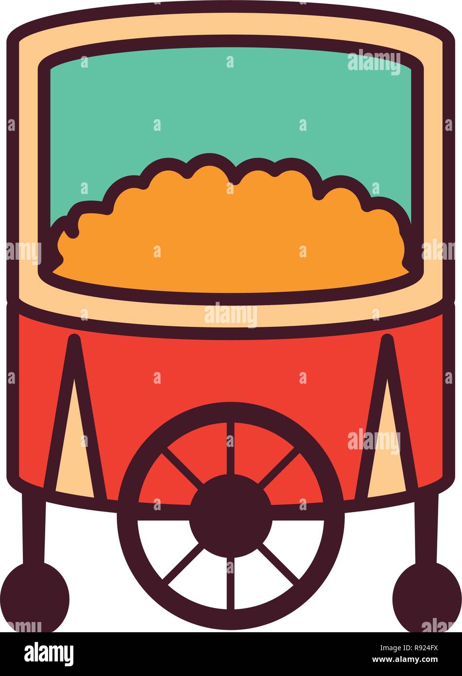 popcorn circus cart isolated icon vector illustration design Stock ...