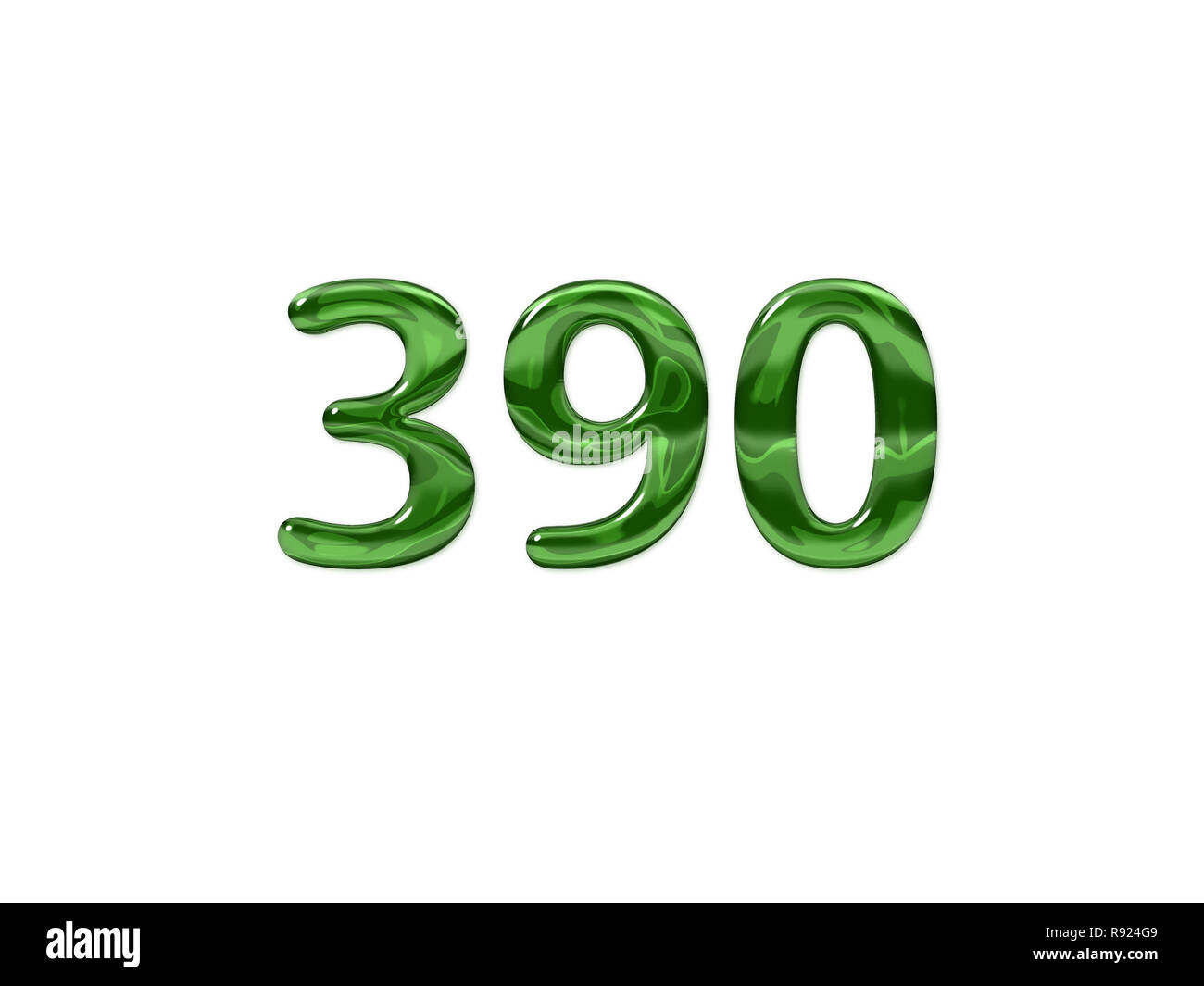 Green Number 390 isolated white background Stock Photo - Alamy