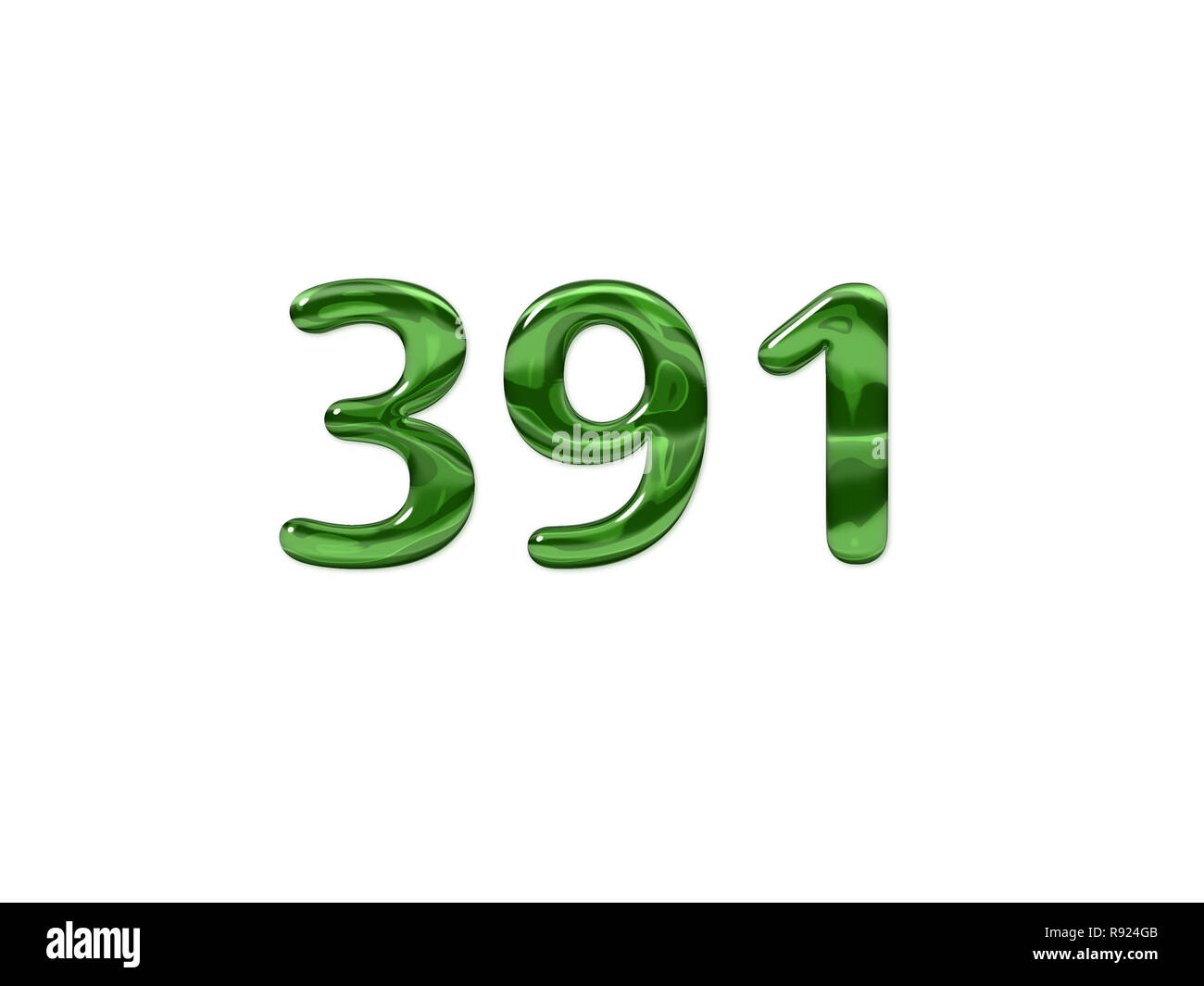 Green Number 391 isolated white background Stock Photo - Alamy
