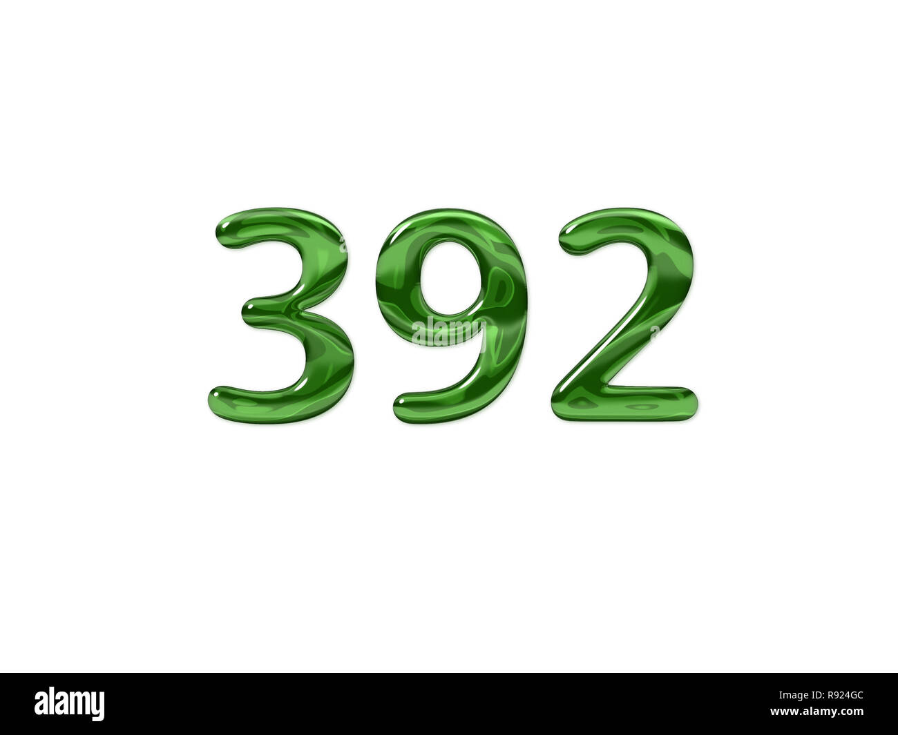 Green Number 392 isolated white background Stock Photo - Alamy
