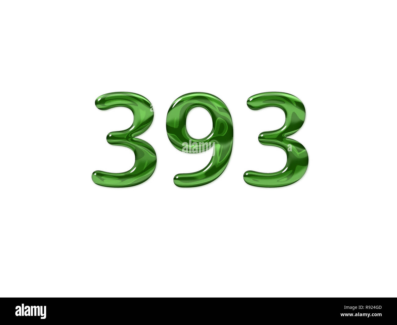 Green Number 393 isolated white background Stock Photo - Alamy
