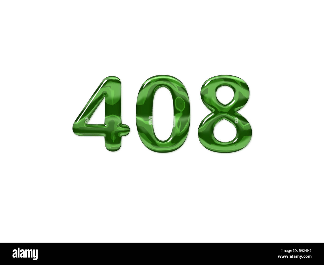 Green Number 408 isolated white background Stock Photo - Alamy