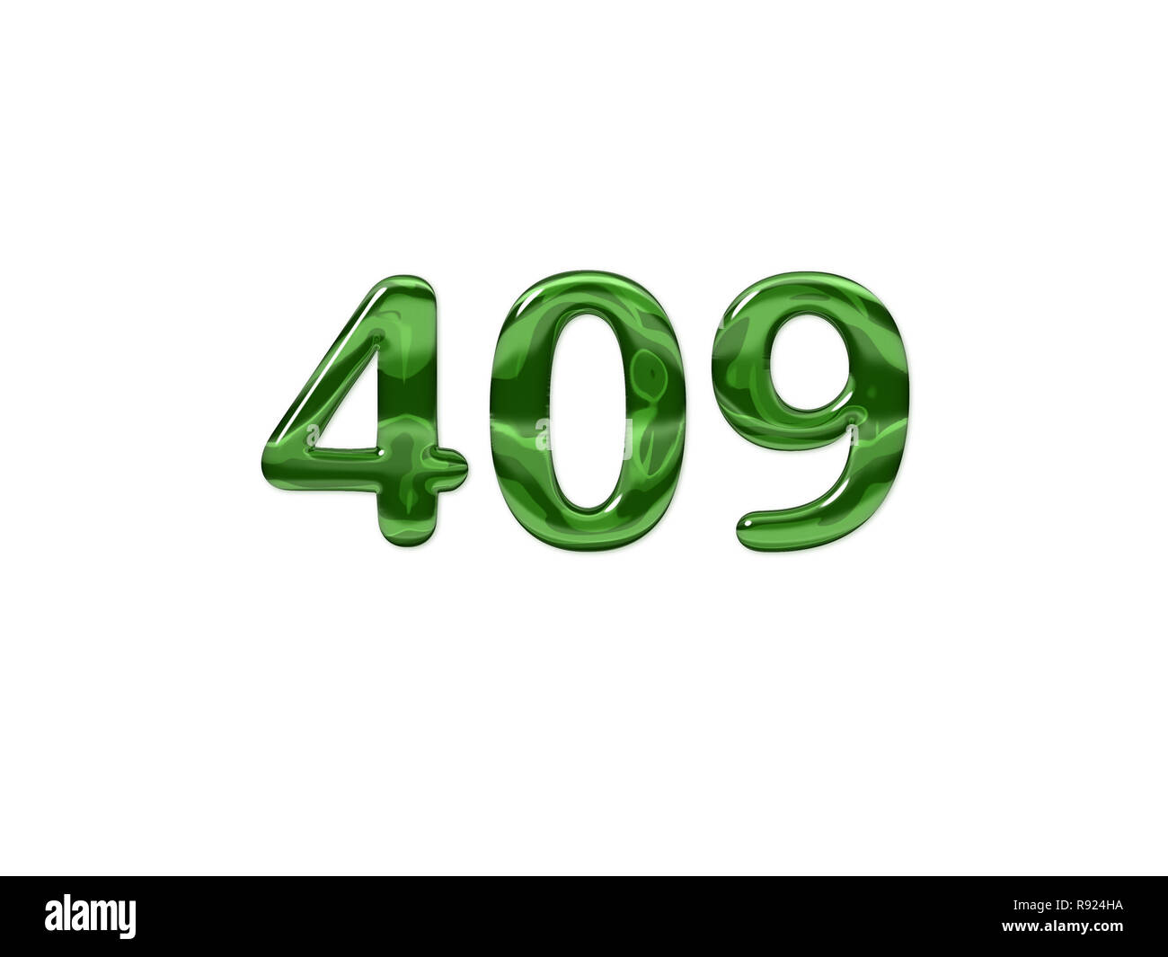 Green Number 409 isolated white background Stock Photo - Alamy