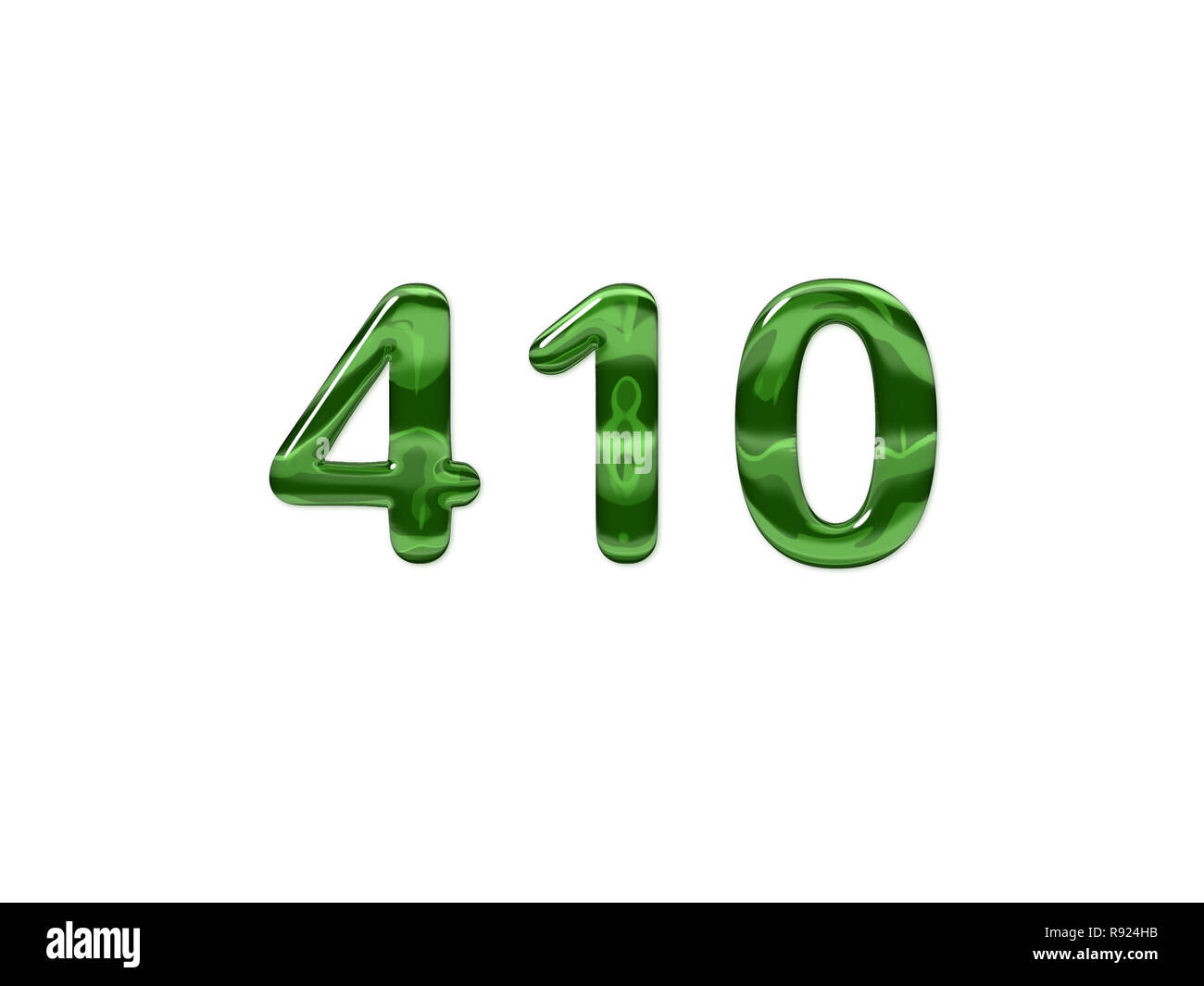 Green Number 410 isolated white background Stock Photo - Alamy