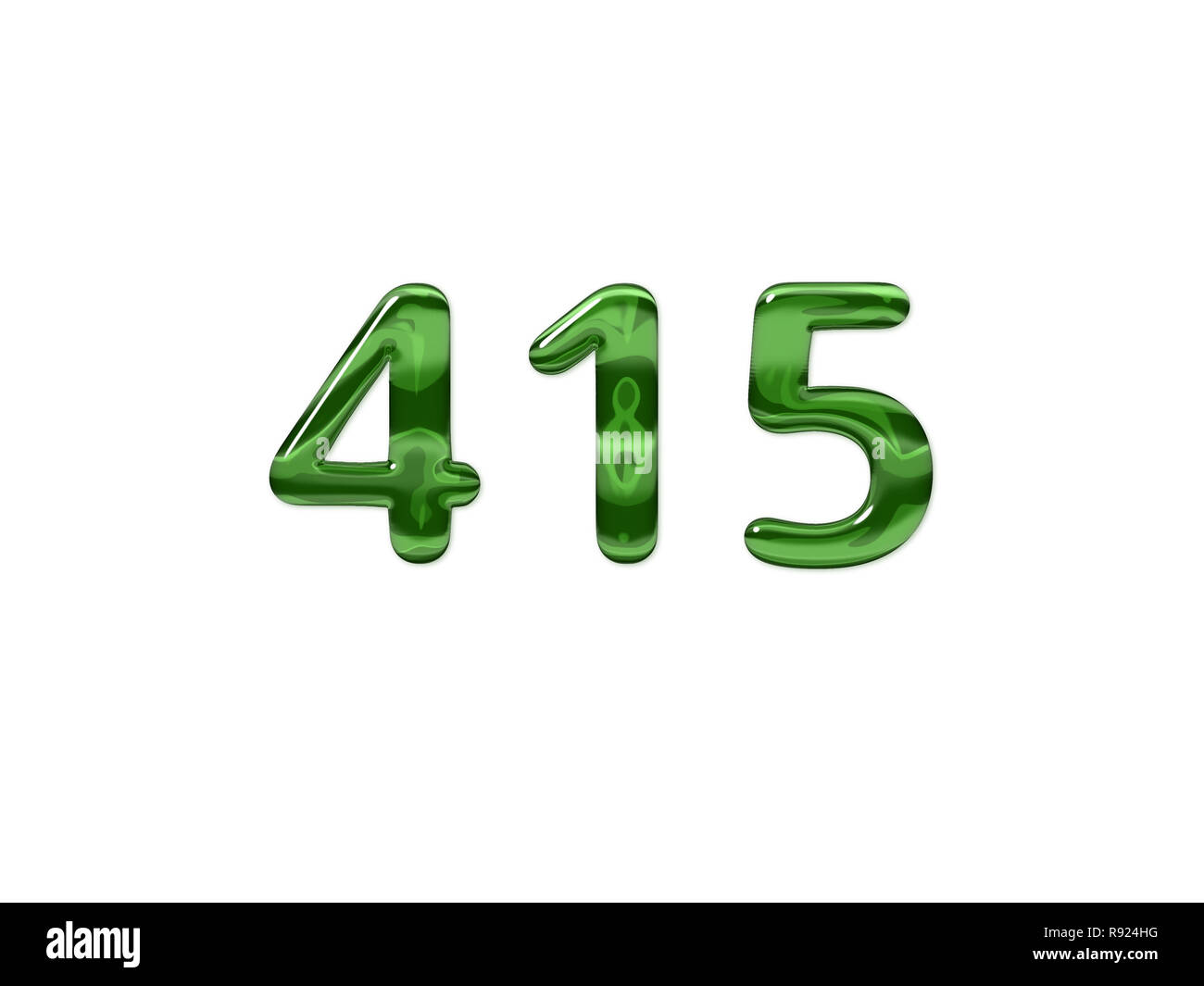 Green Number 415 isolated white background Stock Photo - Alamy