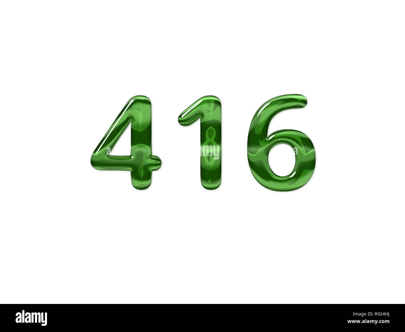 Green Number 416 isolated white background Stock Photo - Alamy