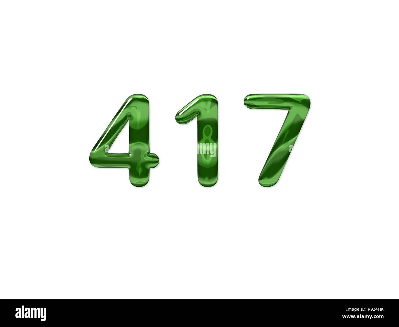 Green Number 417 isolated white background Stock Photo - Alamy