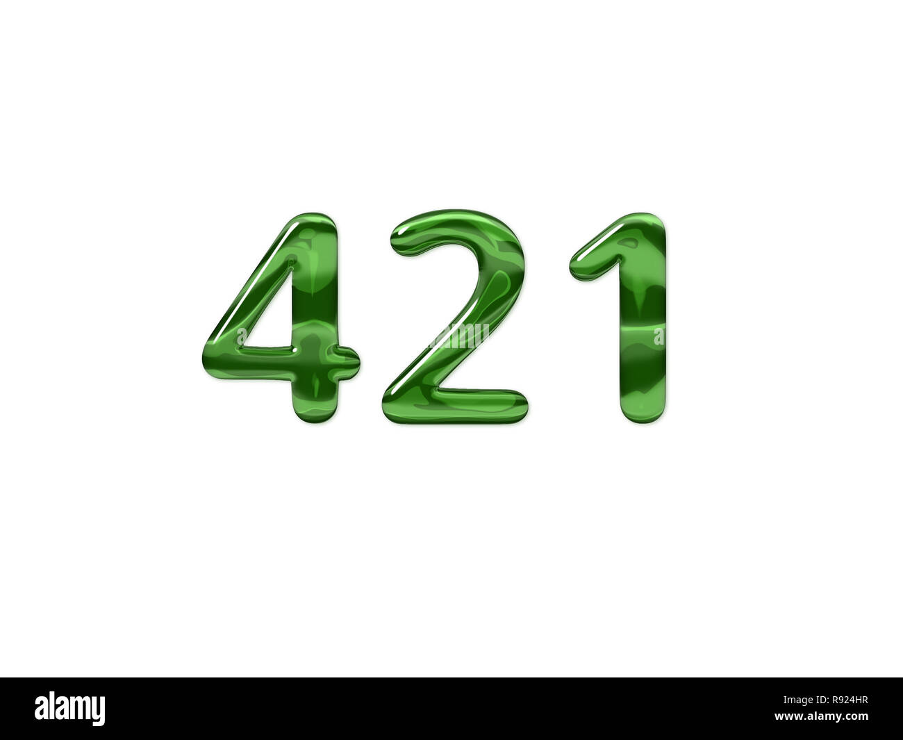 Green Number 421 isolated white background Stock Photo - Alamy
