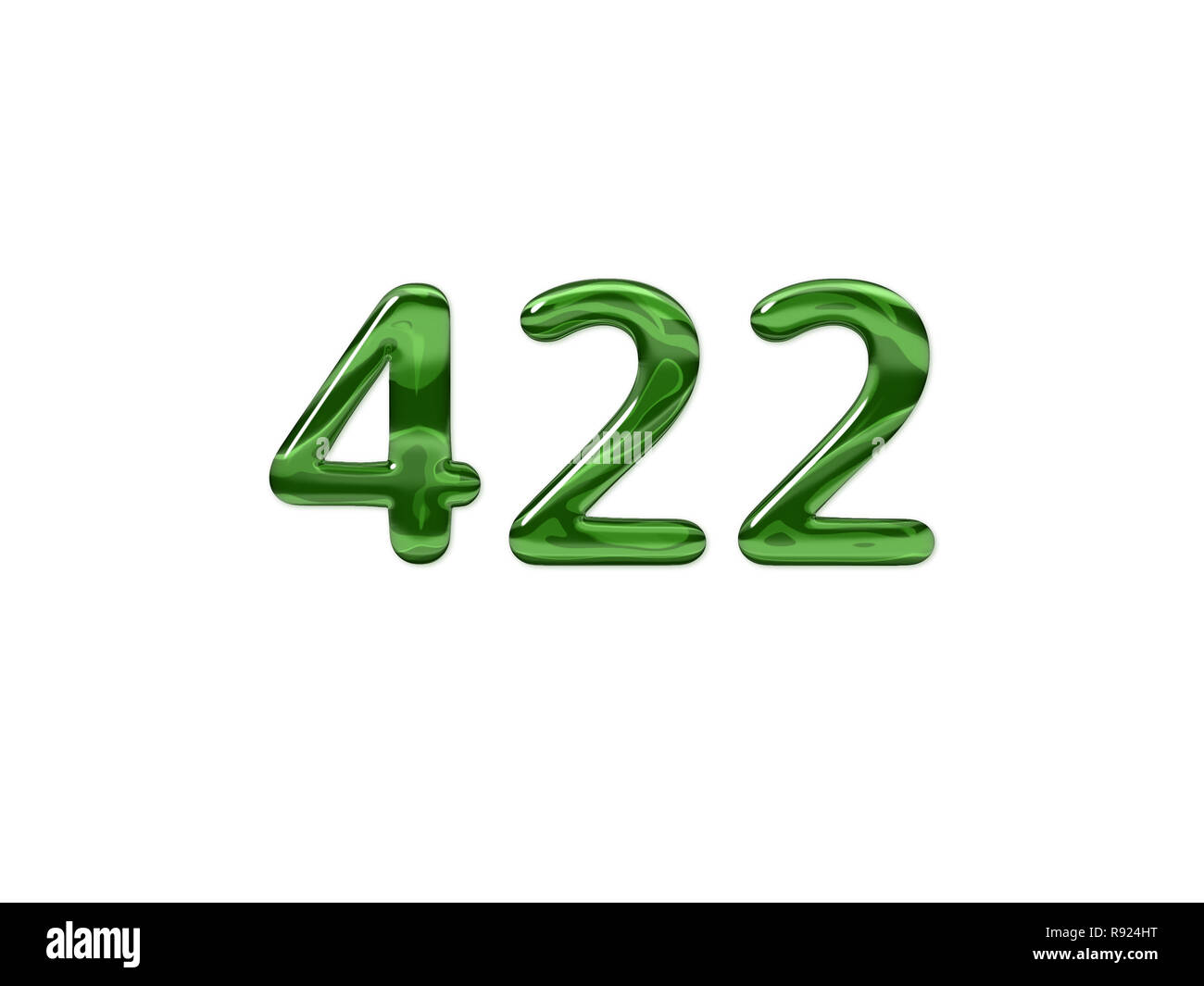 Green Number 422 isolated white background Stock Photo - Alamy