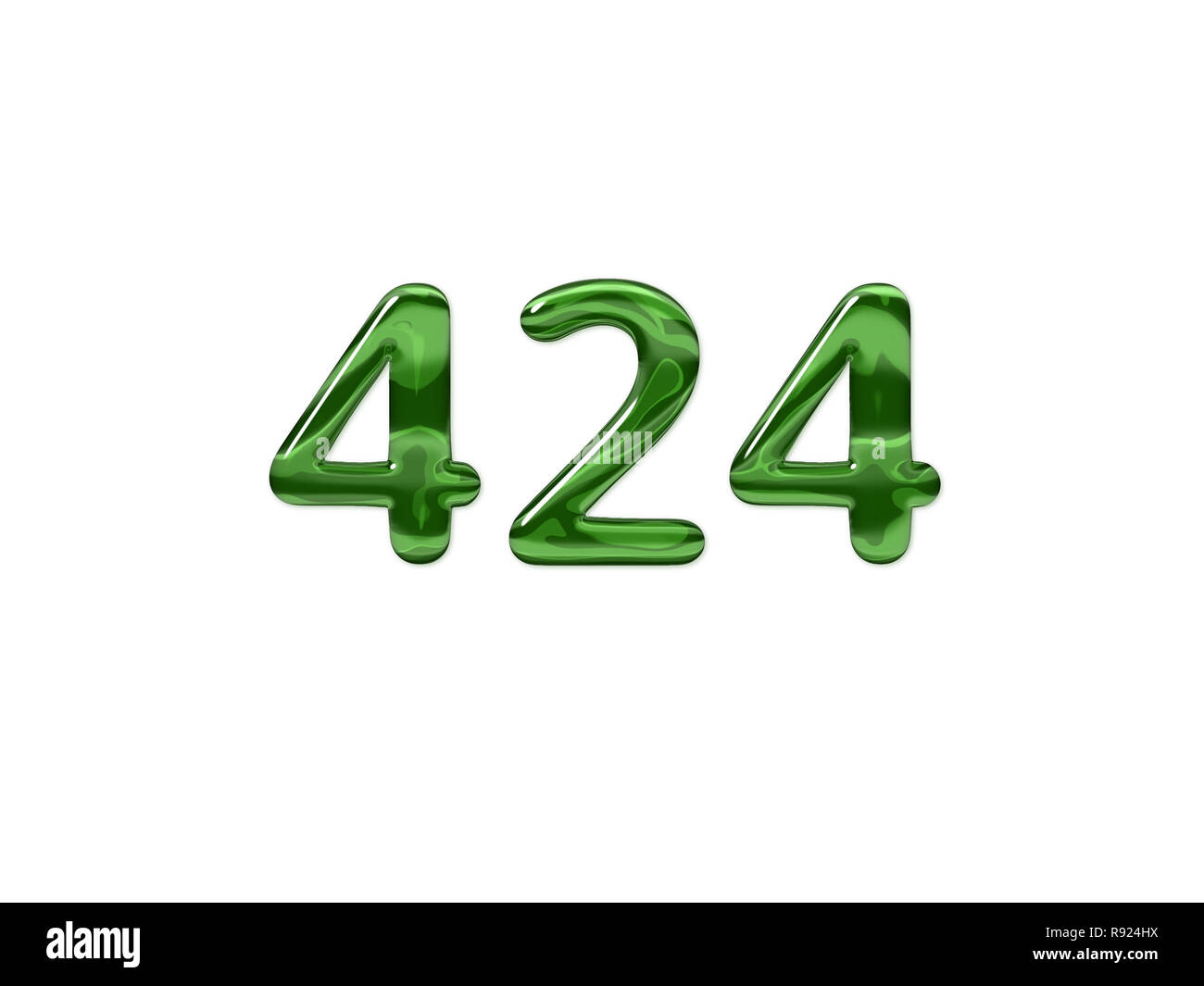 Green Number 424 isolated white background Stock Photo - Alamy