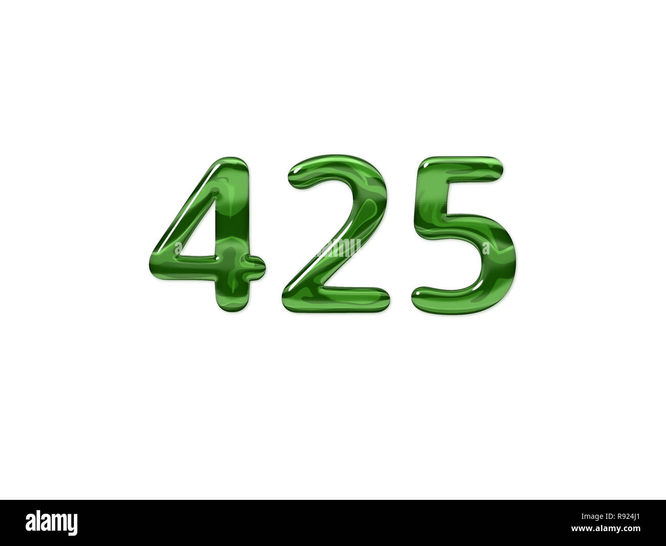 Green Number 425 isolated white background Stock Photo - Alamy