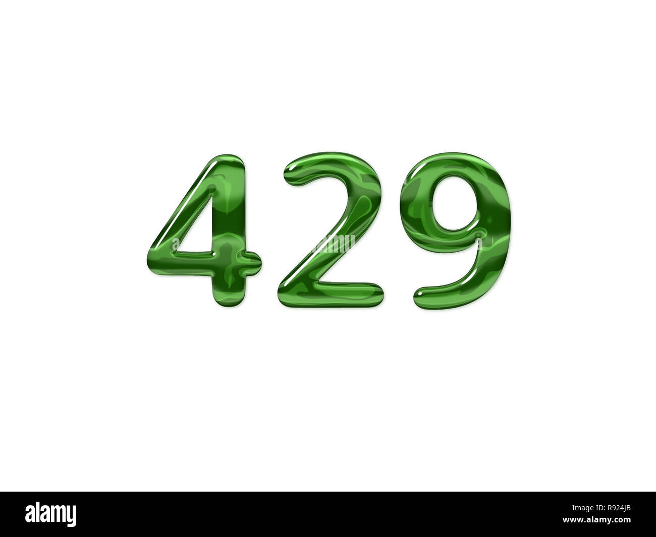 Green Number 429 isolated white background Stock Photo - Alamy