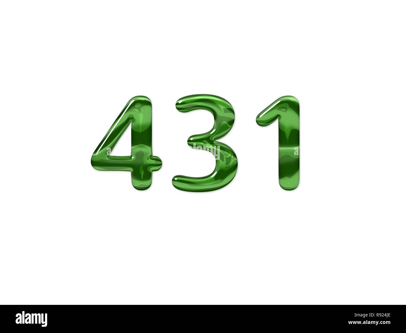Green Number 431 isolated white background Stock Photo - Alamy