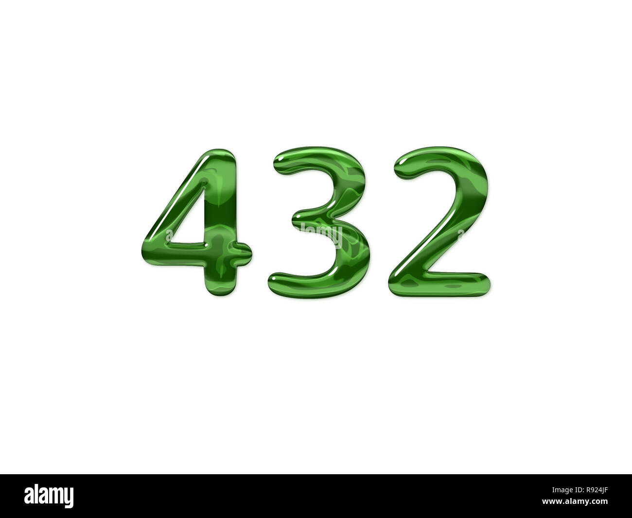 Green Number 432 isolated white background Stock Photo - Alamy