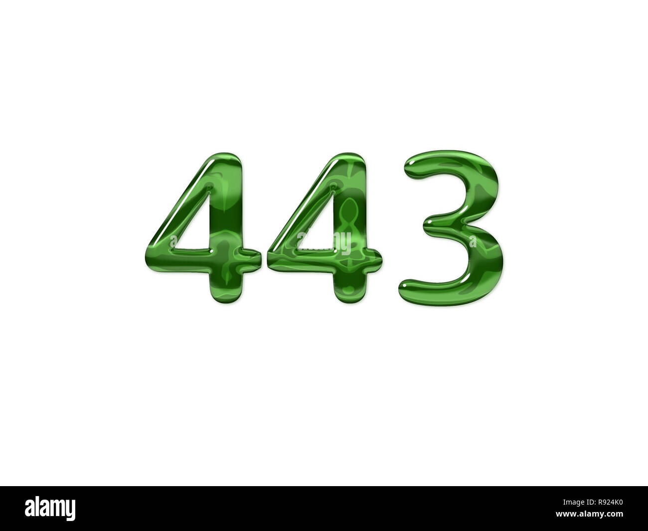 Green Number 443 isolated white background Stock Photo - Alamy