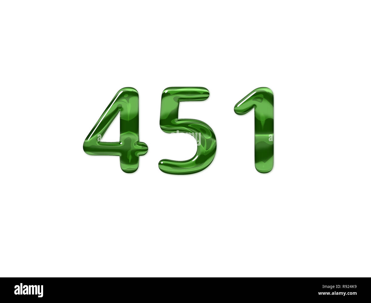 Green Number 451 isolated white background Stock Photo - Alamy