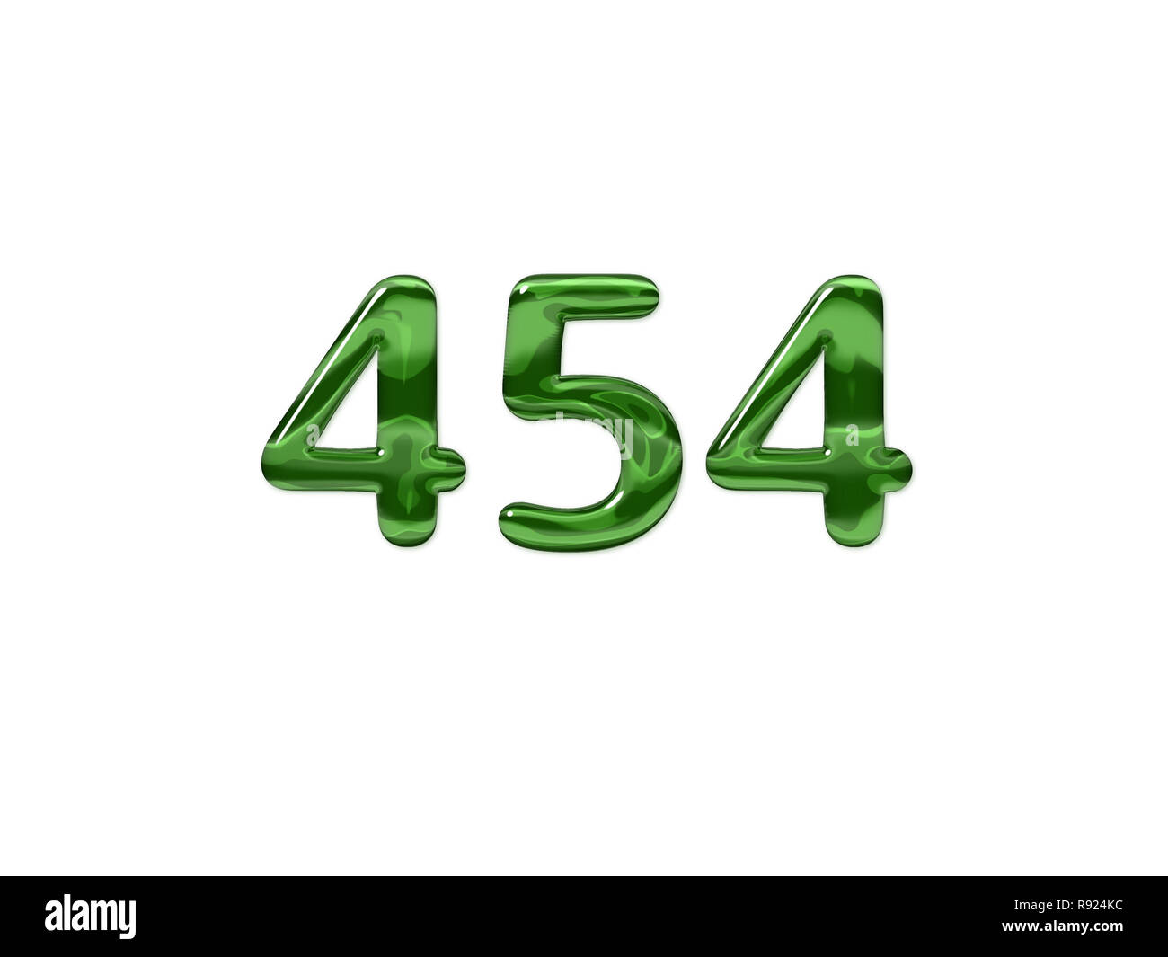 Green Number 454 isolated white background Stock Photo - Alamy