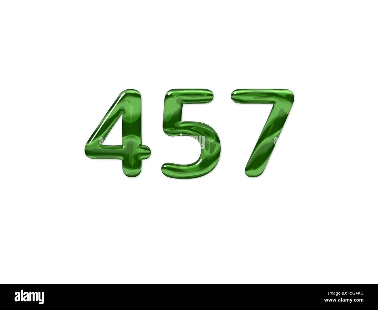 Green Number 457 isolated white background Stock Photo - Alamy