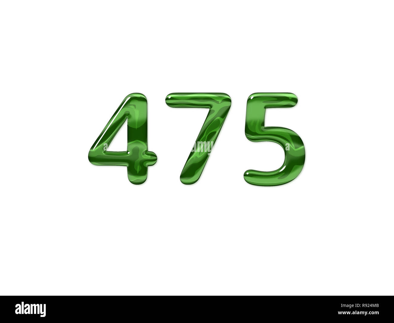 Green Number 475 isolated white background Stock Photo - Alamy