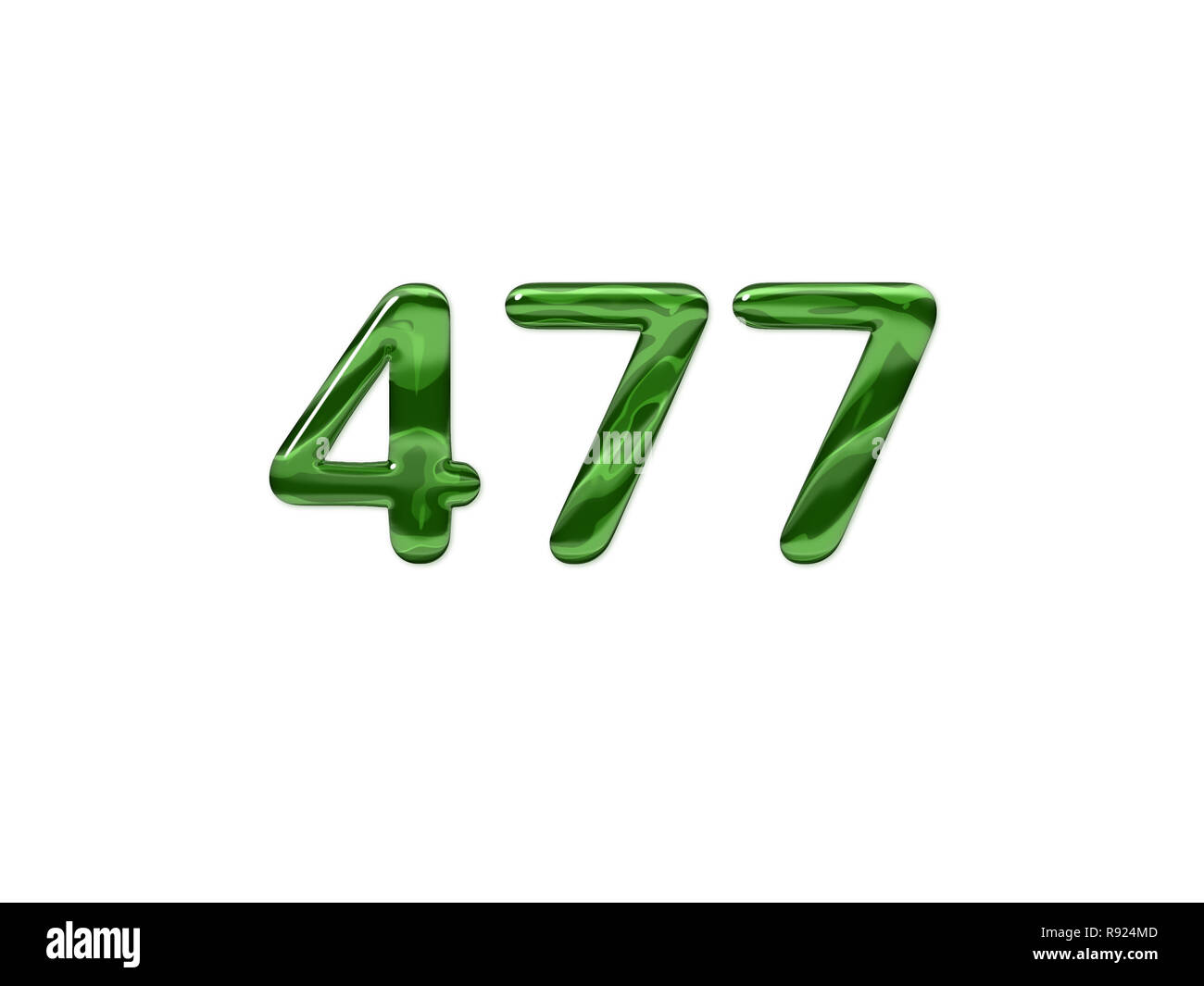 Green Number 477 isolated white background Stock Photo - Alamy