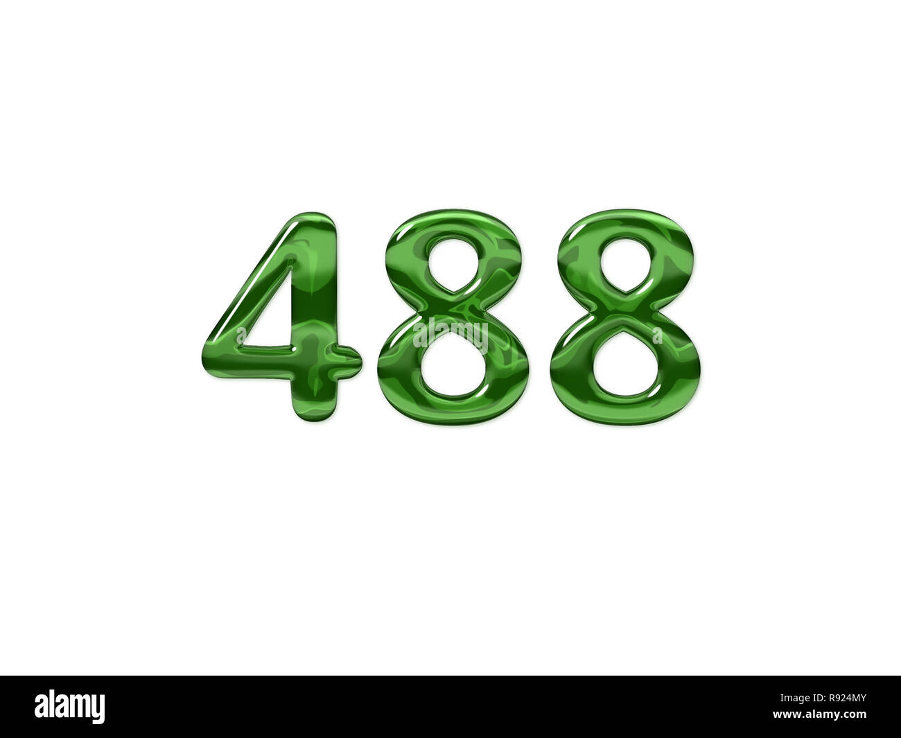 Green Number 488 isolated white background Stock Photo - Alamy
