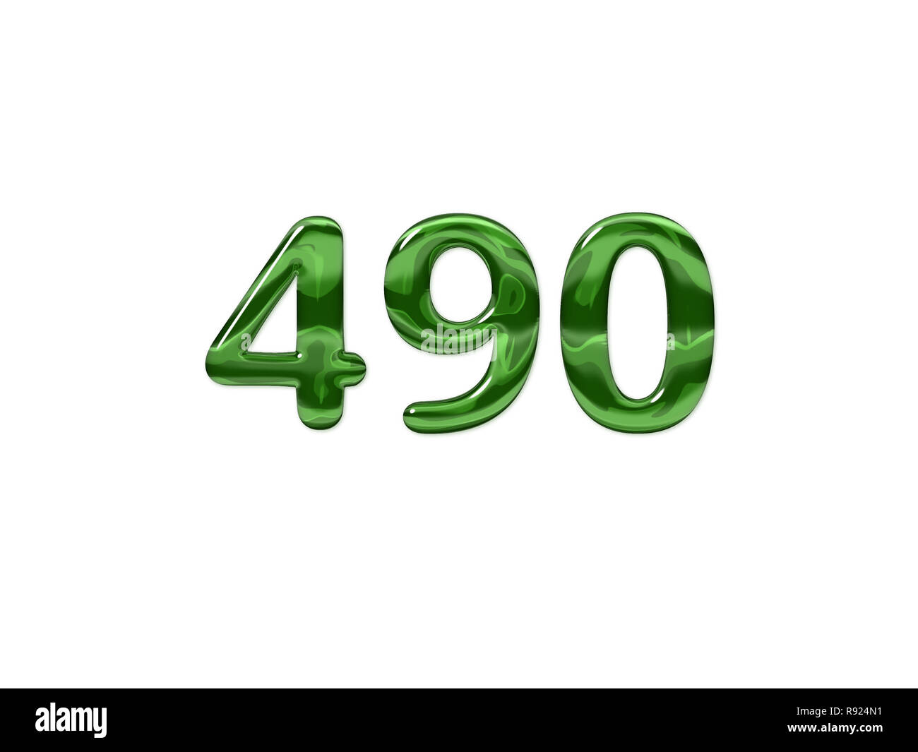 Green Number 490 isolated white background Stock Photo - Alamy