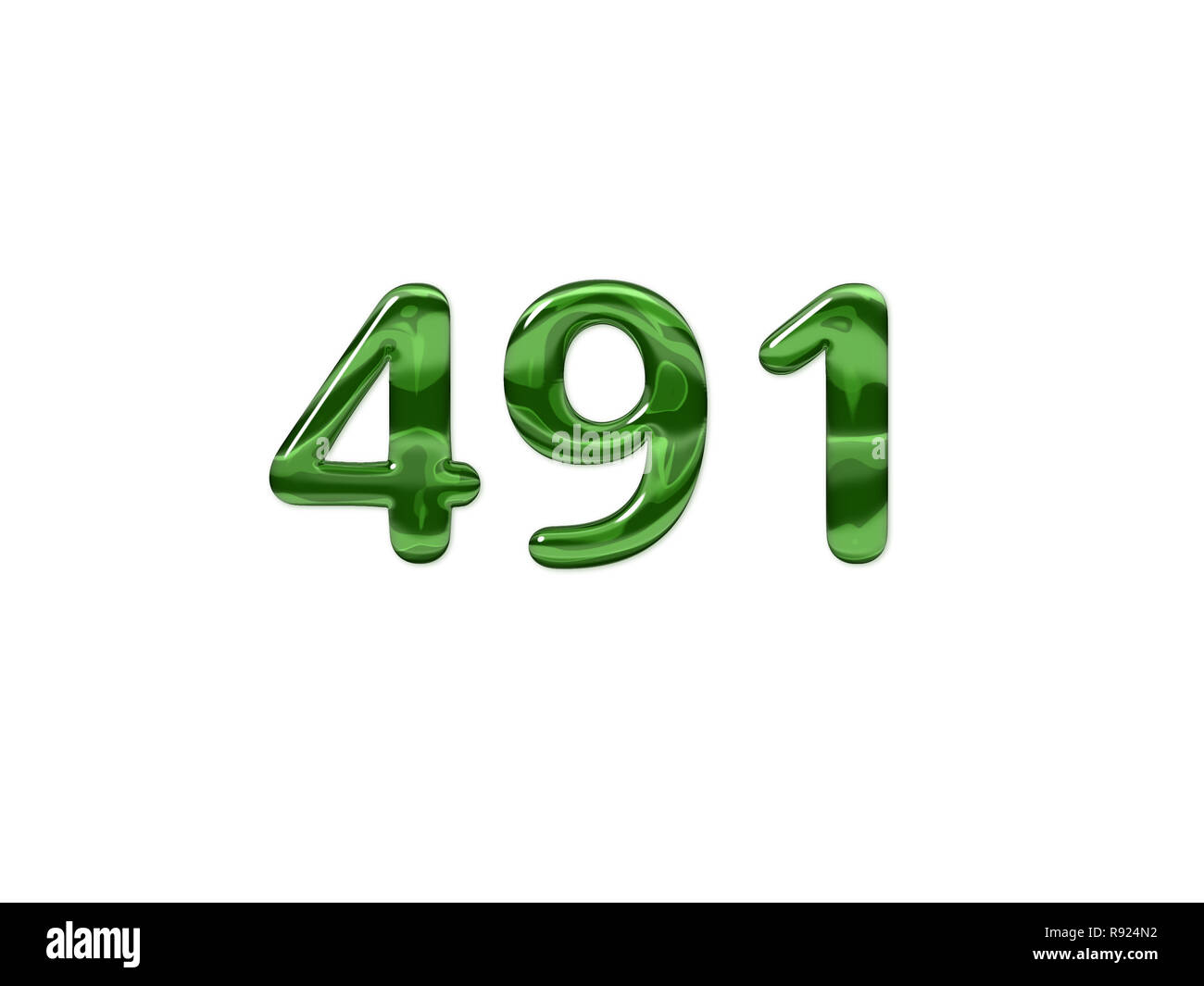Green Number 491 isolated white background Stock Photo - Alamy
