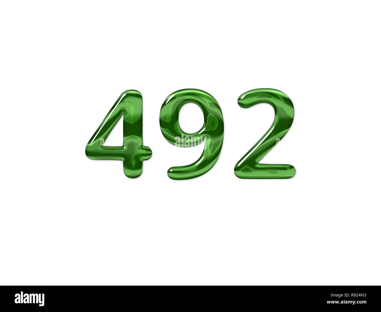 Green Number 492 isolated white background Stock Photo - Alamy