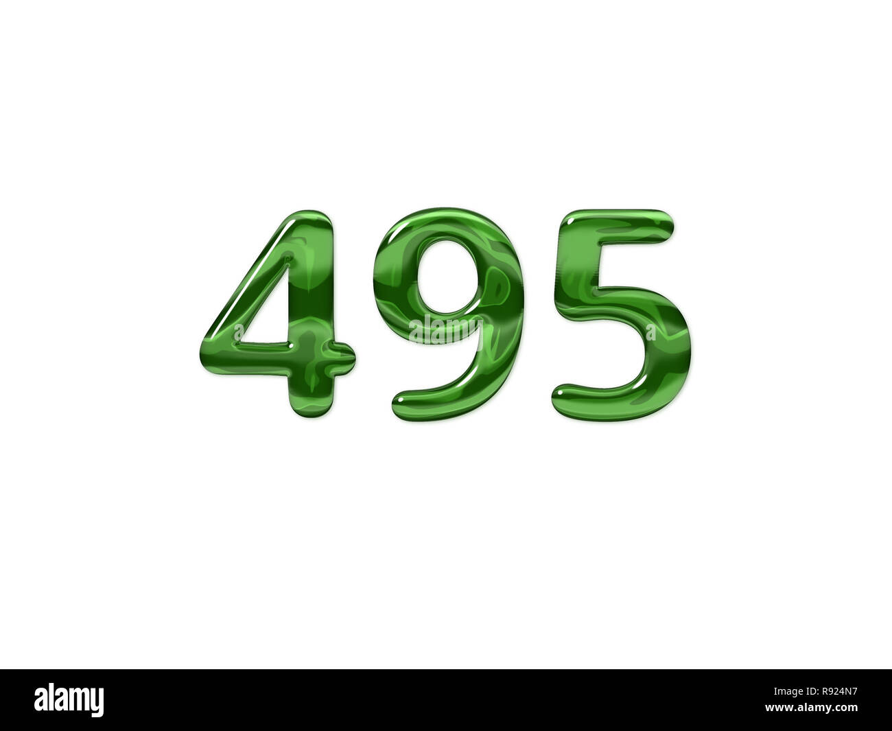 Green Number 495 isolated white background Stock Photo - Alamy