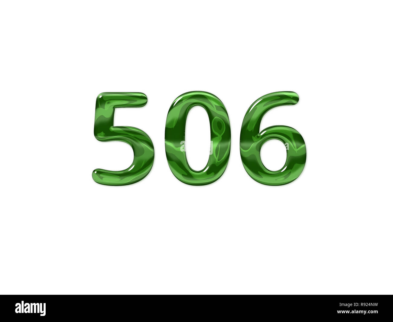 Green Number 506 isolated white background Stock Photo - Alamy