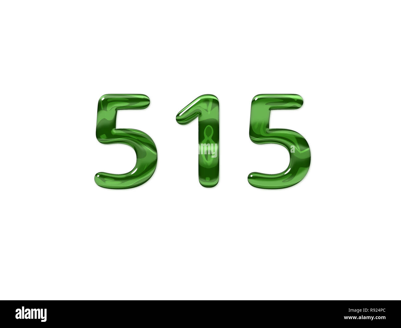 Green Number 515 isolated white background Stock Photo - Alamy