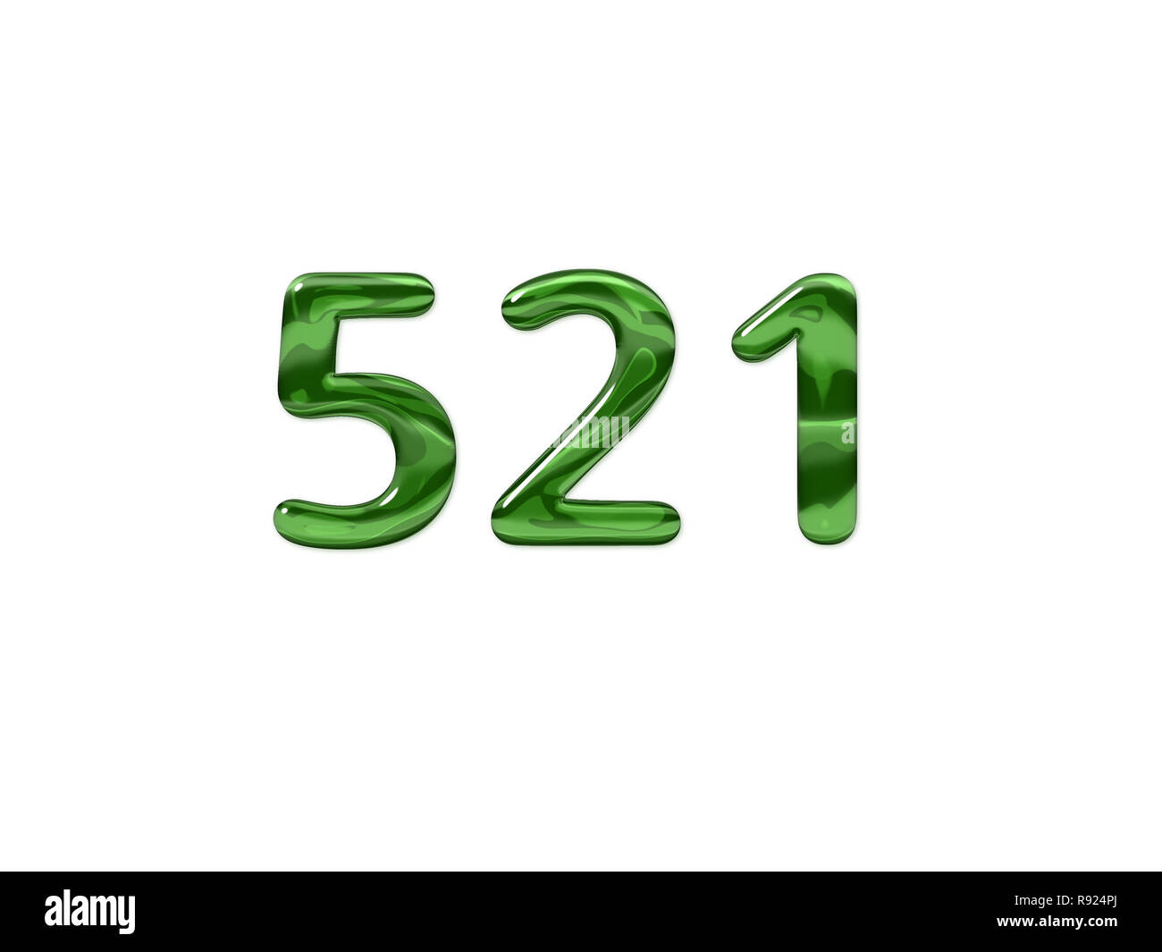 Green Number 521 isolated white background Stock Photo - Alamy