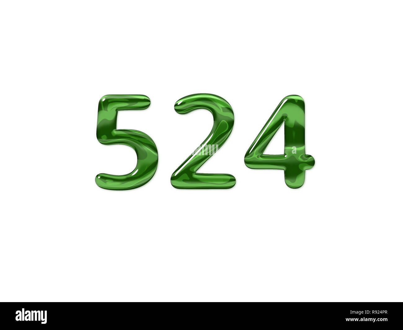 Green Number 524 isolated white background Stock Photo - Alamy