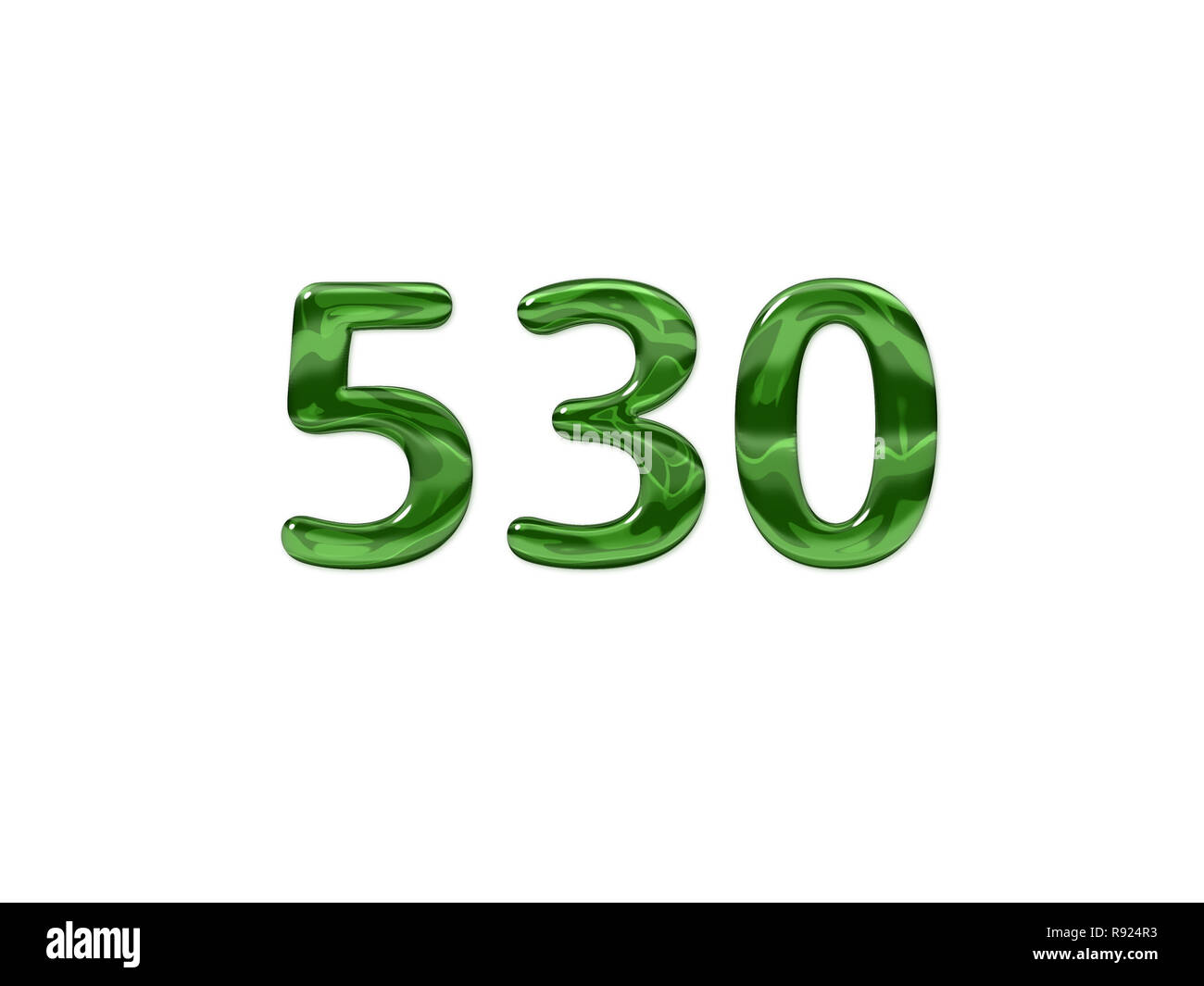 Green Number 530 isolated white background Stock Photo - Alamy