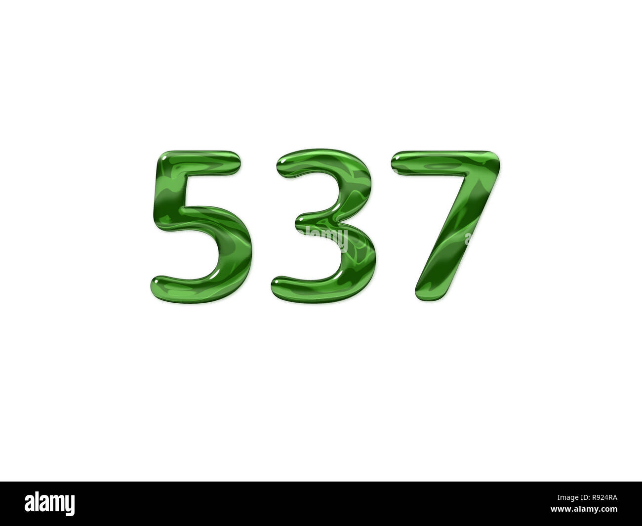 Green Number 537 isolated white background Stock Photo - Alamy