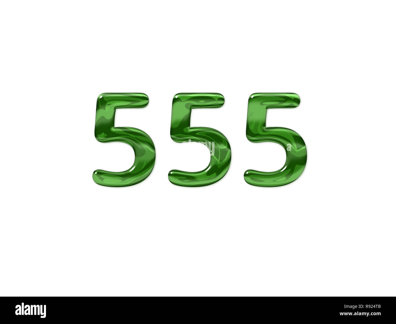 Green Number 555 isolated white background Stock Photo - Alamy