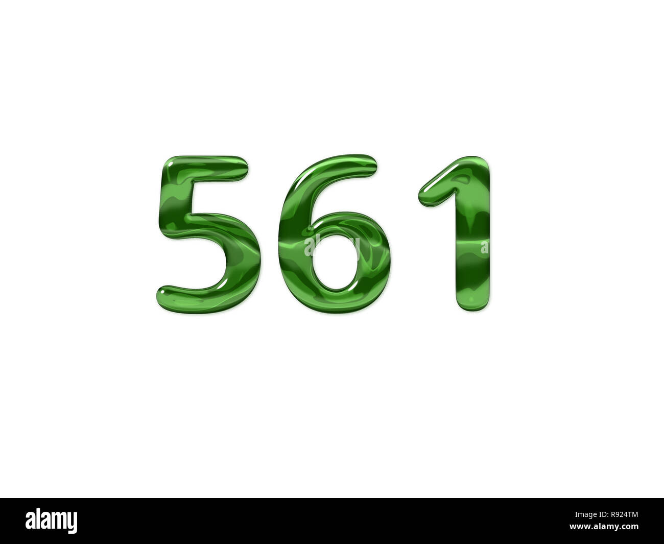 Green Number 561 isolated white background Stock Photo - Alamy
