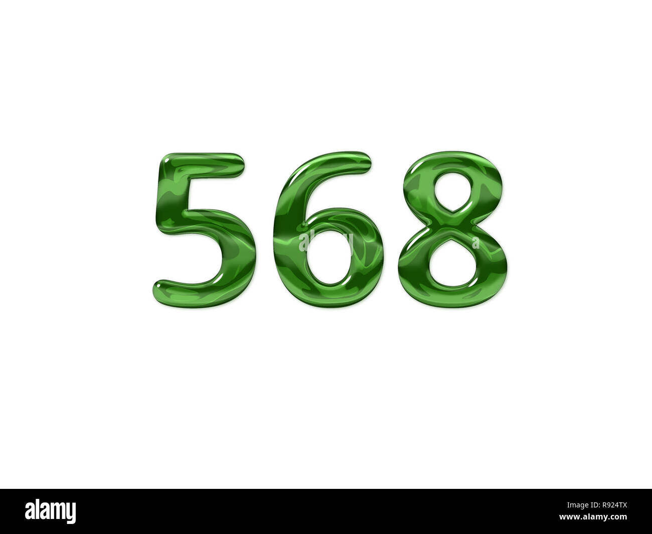 Green Number 568 isolated white background Stock Photo - Alamy