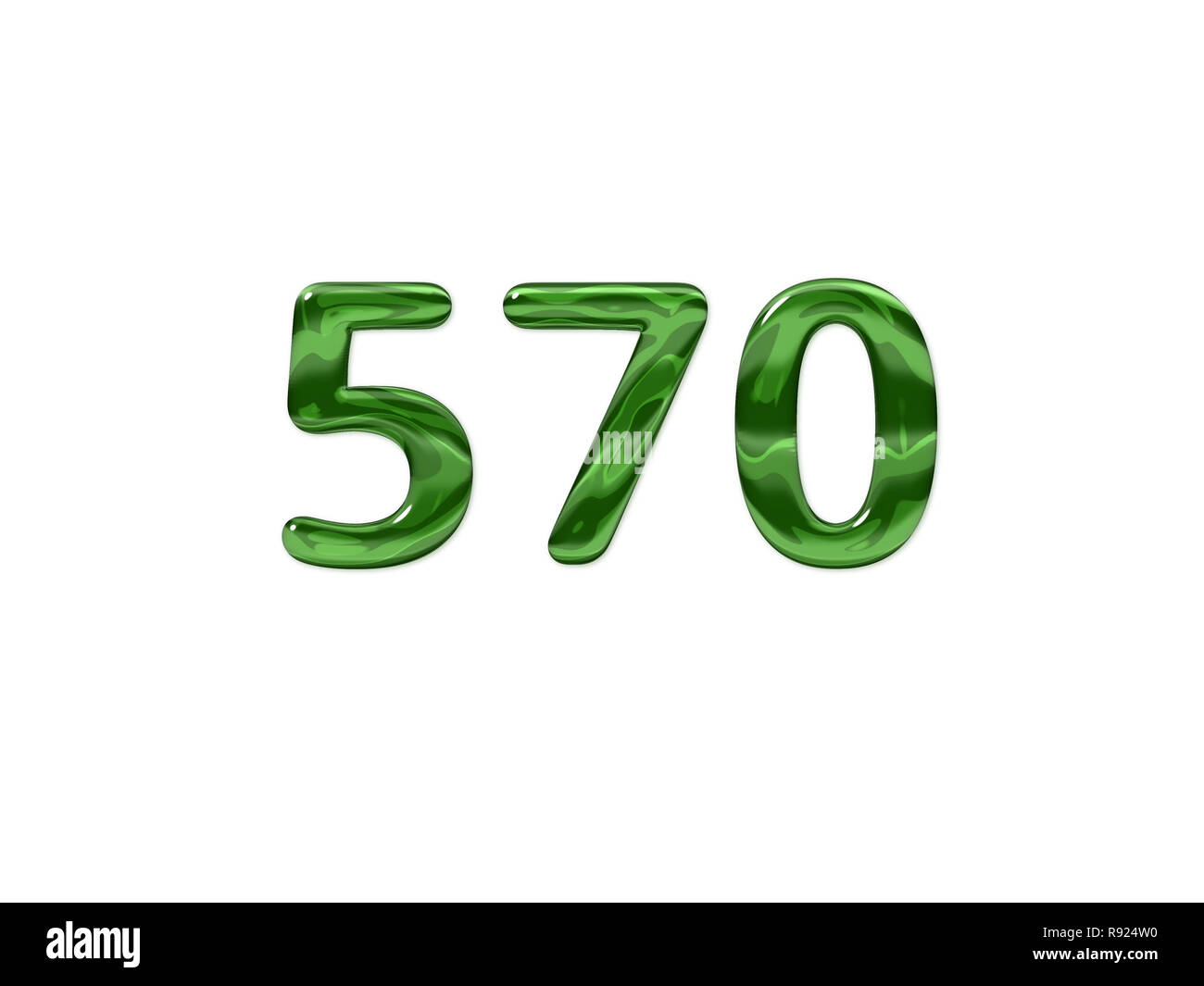 Green Number 570 isolated white background Stock Photo - Alamy